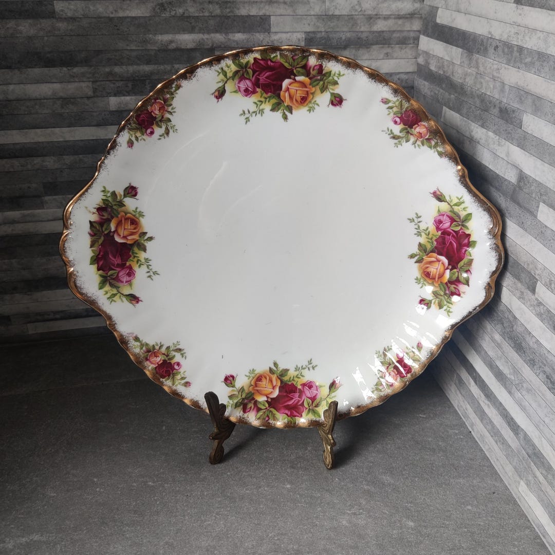 Royal Albert Old Country Roses Cake Plate - Etsy