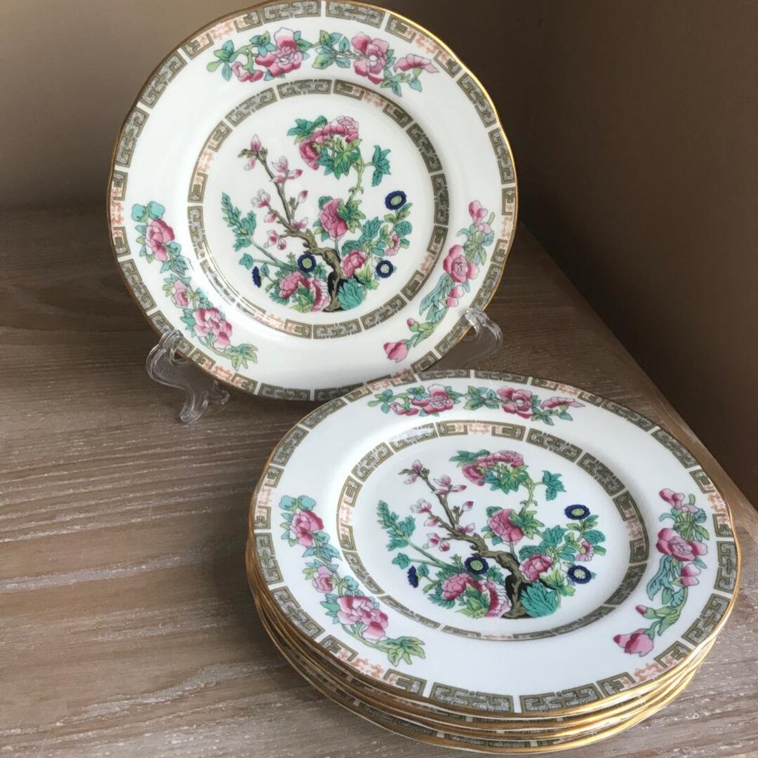 Set of Five Duchess Indian Tree Floral Tea Plates - Etsy