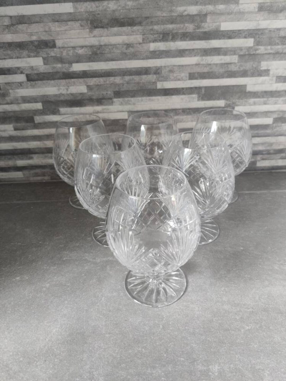 Set of 6 Crystal Brandy Balloons, Retro/vintage Glasses - Etsy