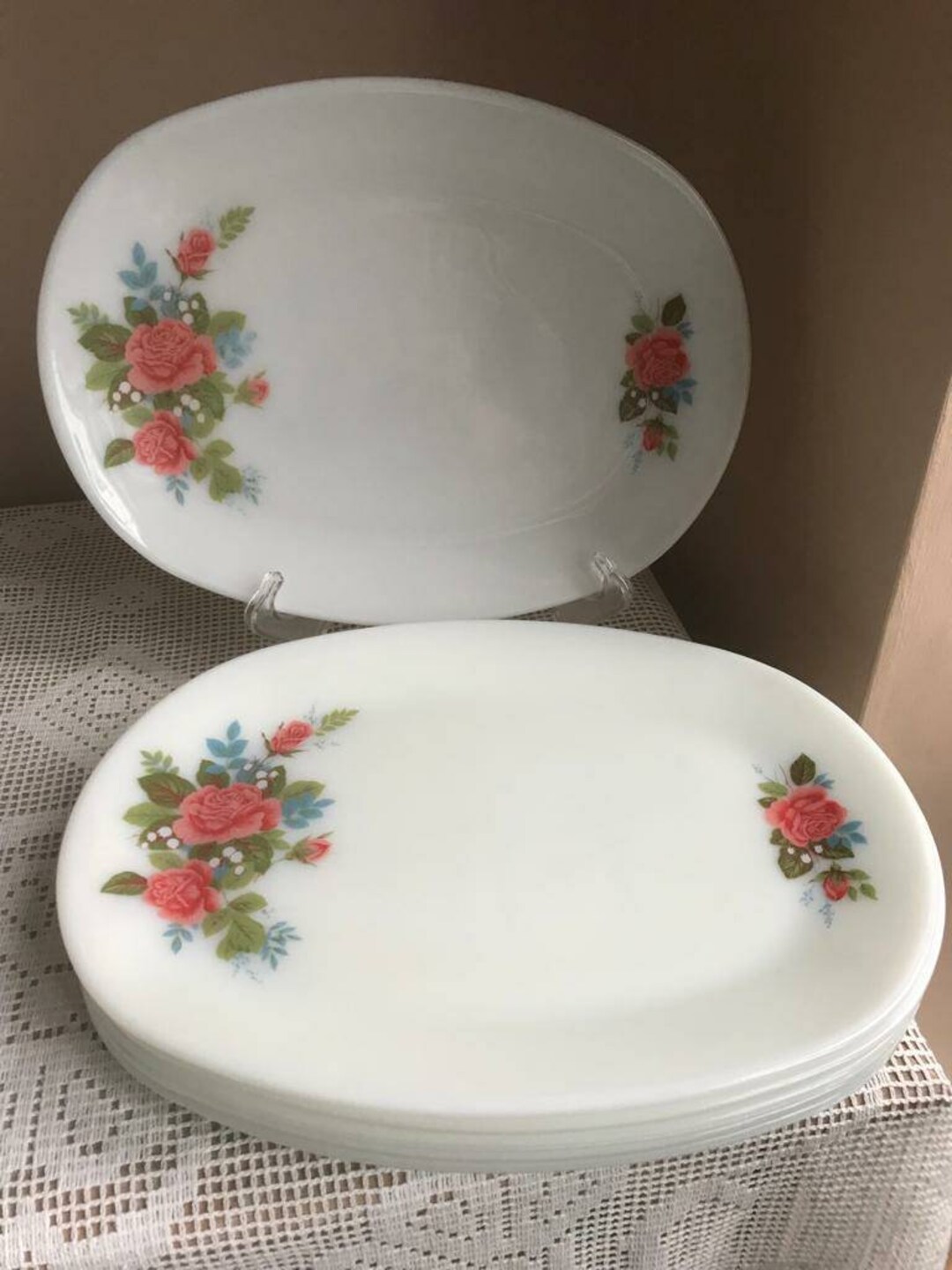 Pyrex Steak Plates in Cottage Rose Design. Made in England by JAJ. - Etsy