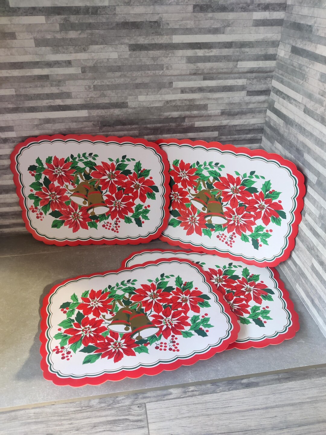 Set of 4 Vinyl Christmas Bell Place Mats - Etsy