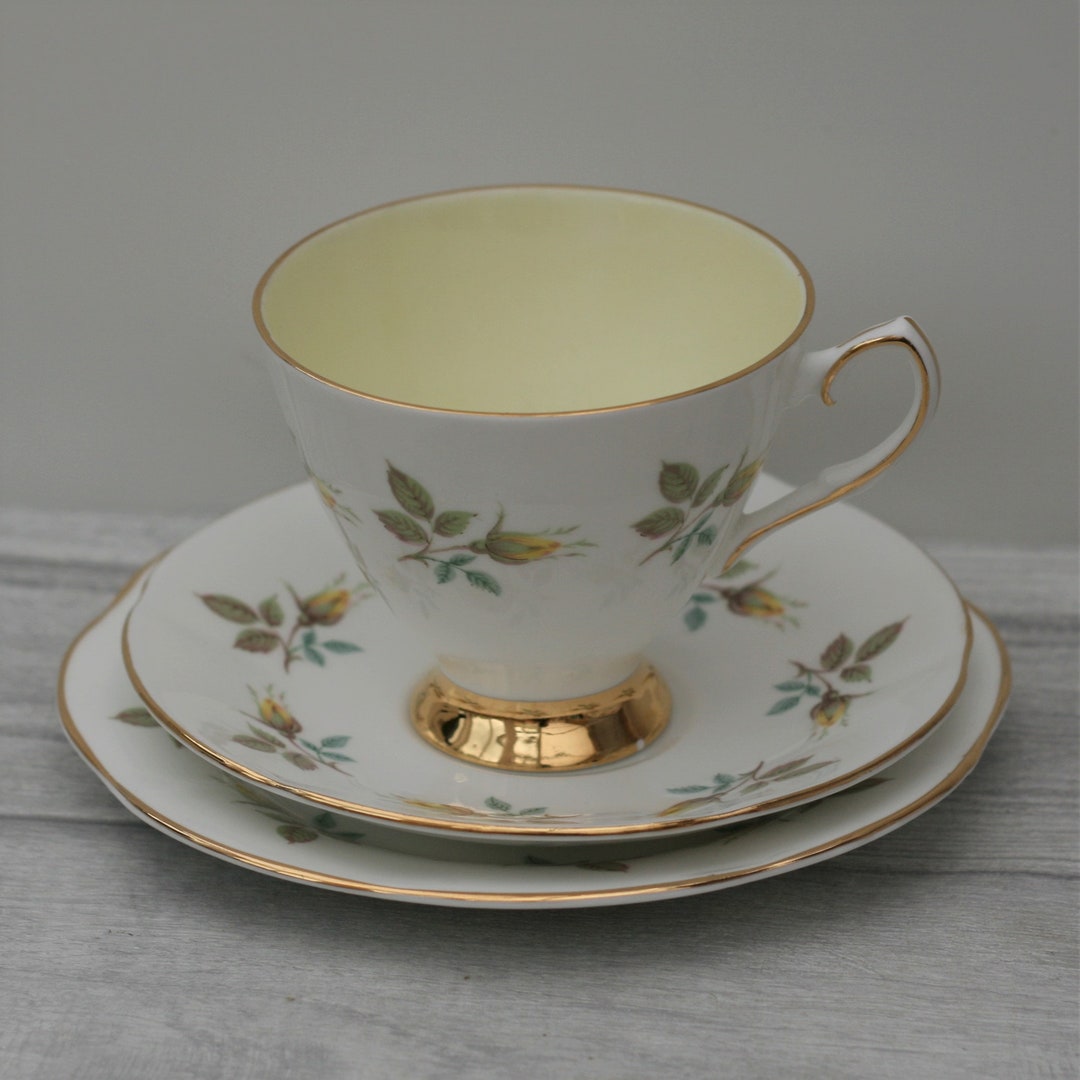 Clare Teacup, Saucer and Tea Plate. Vintage Trio. Yellow Rose Pattern ...