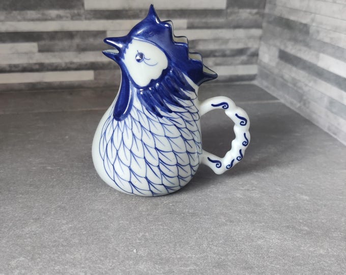 Vintage Hand Painted Chicken Jug, Creamer - Etsy