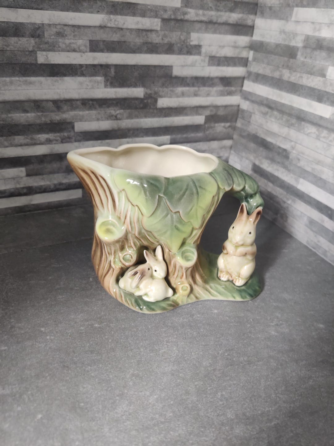 Hornsea Fauna Rabbit & Tree Bud Vase, Made in England - Etsy