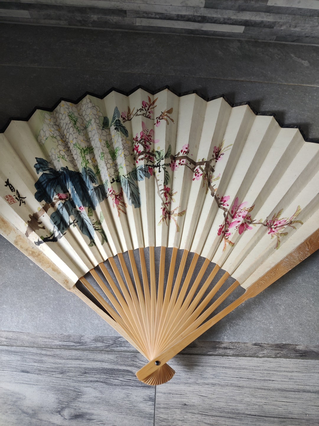 Wooden Hand Fan, Hand Fan, Vintage Fan, Evening Fan, Purse Fan, Folding ...