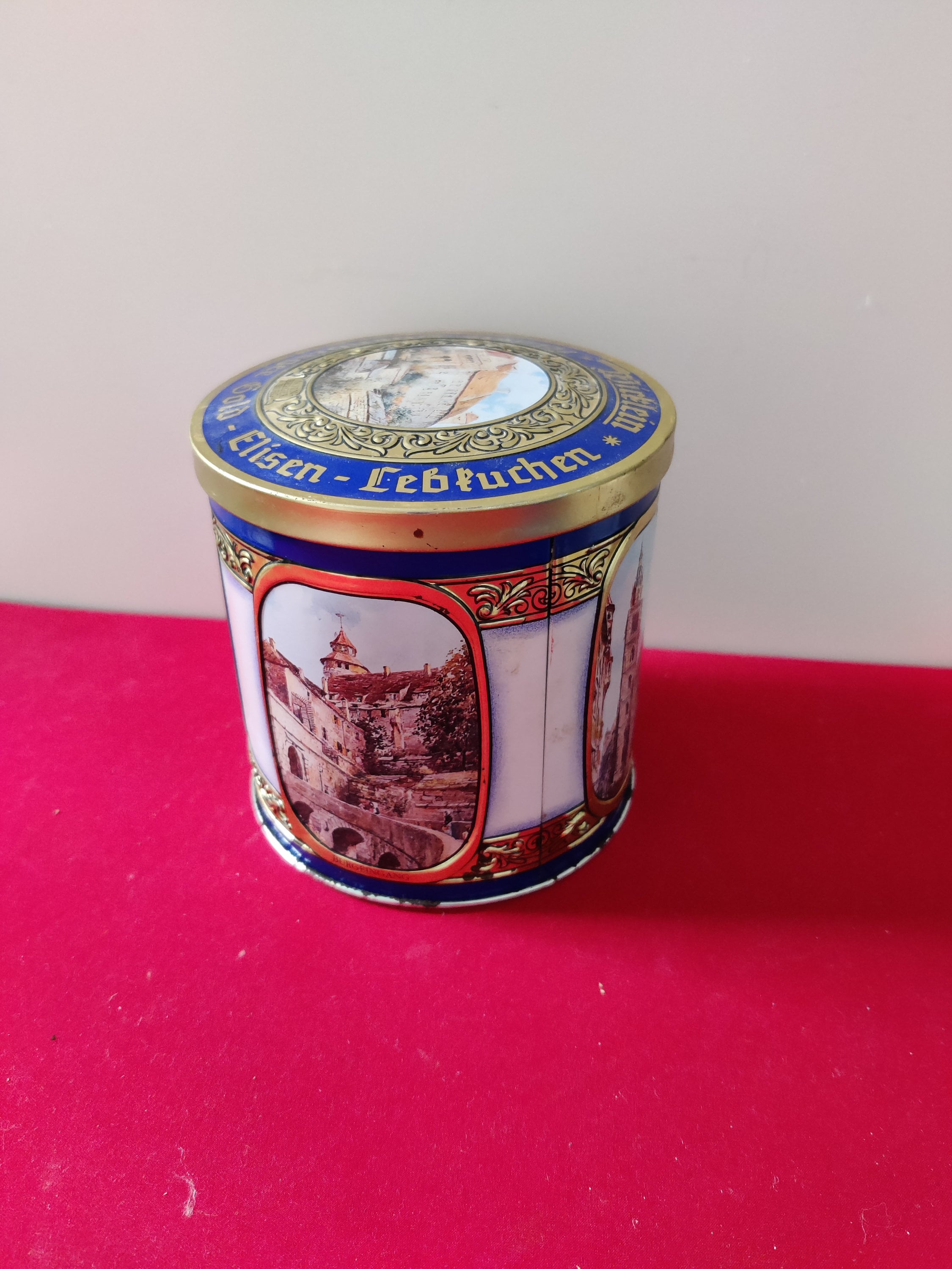 Vintage German Blue Tin, Beautiful Tin With Images on Each Side - Etsy UK