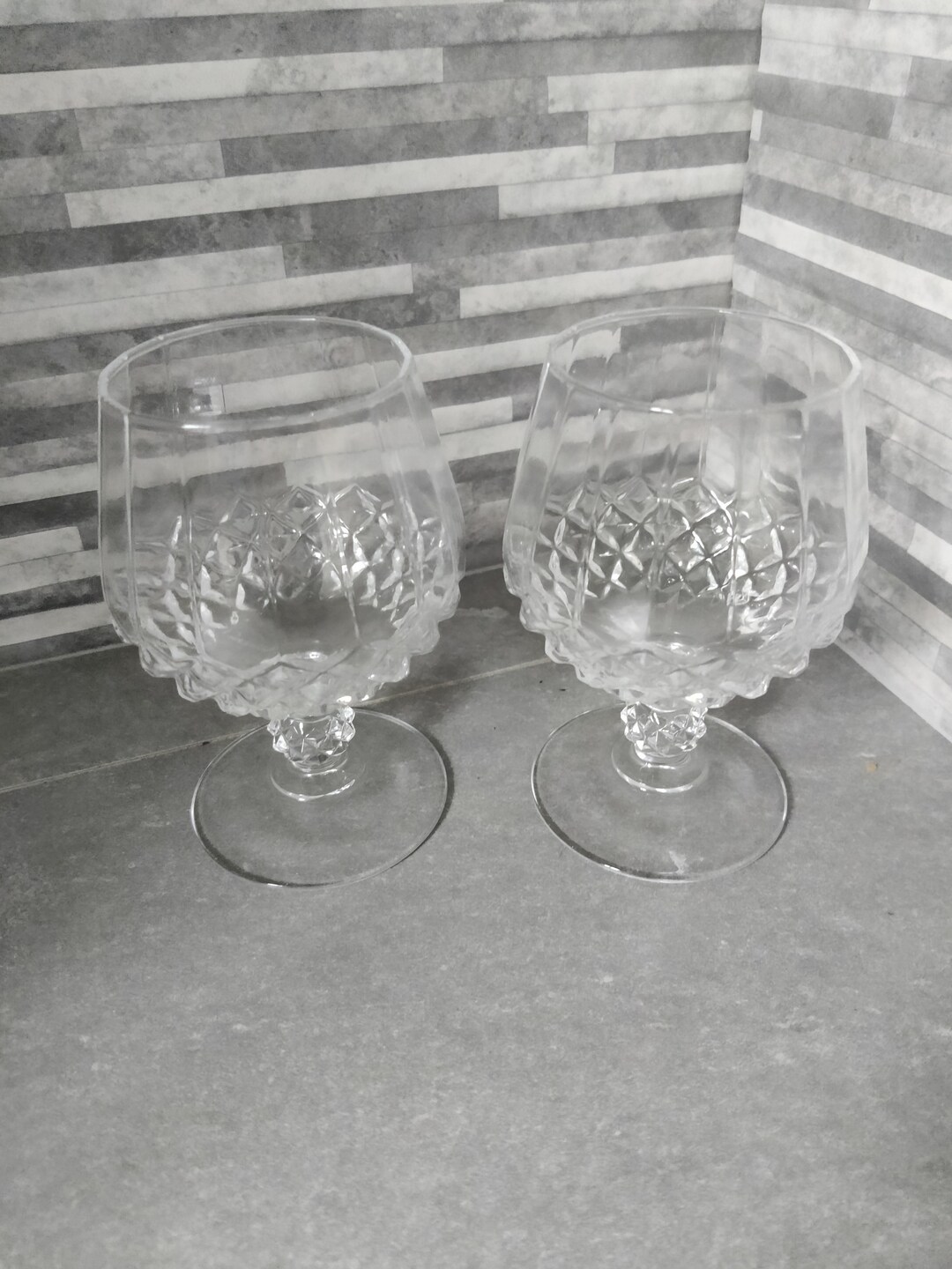 Set of 2 Crystal Brandy Balloons, Retro/vintage Glasses - Etsy