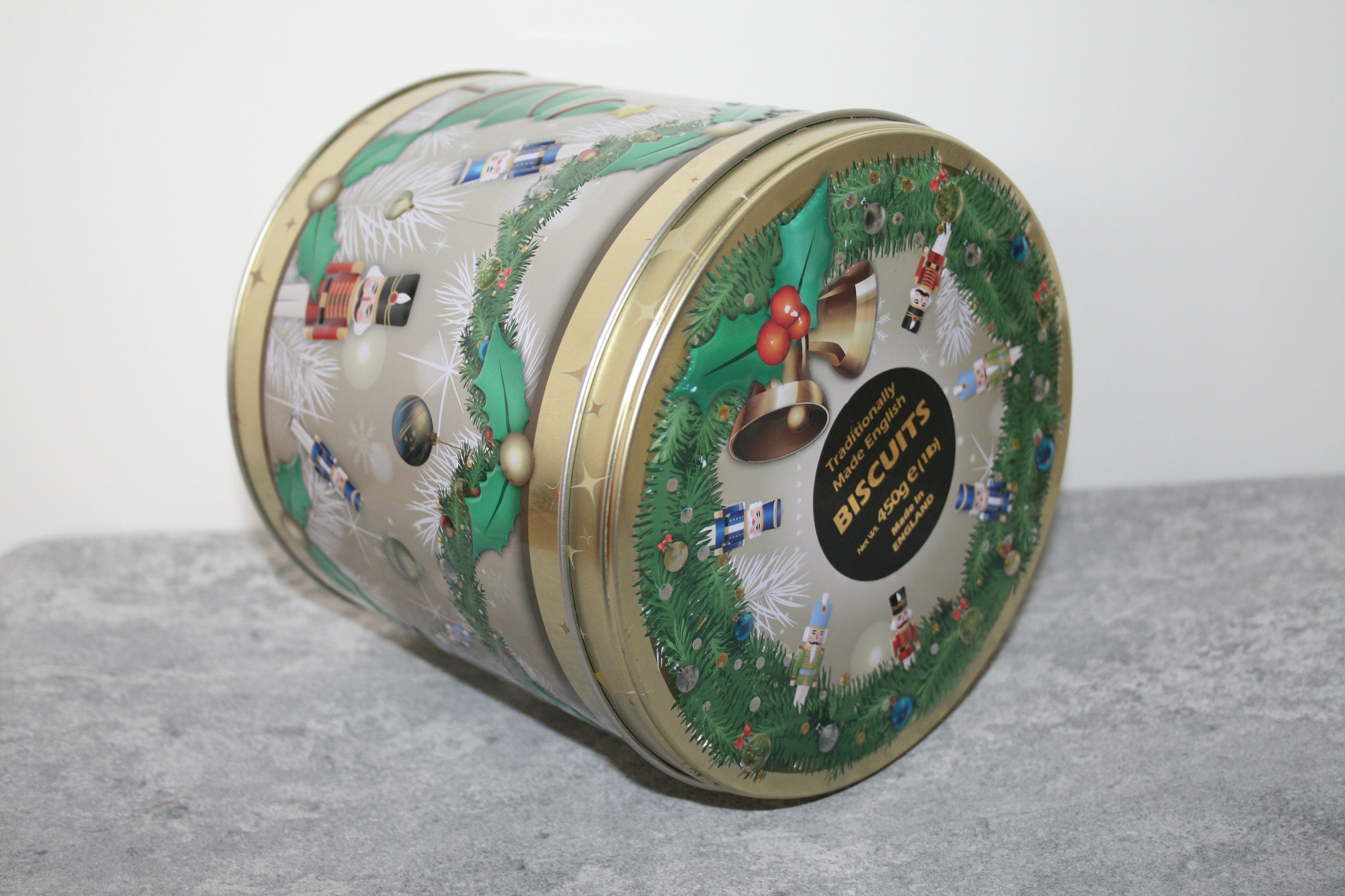 Round Christmas Tin | Etsy