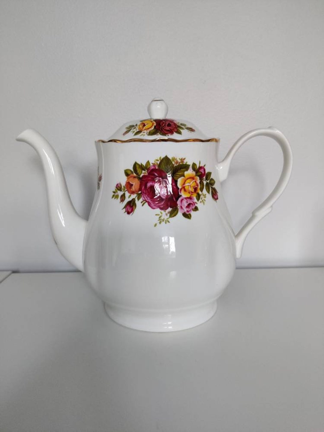 Mayfair Pottery Roses Teapot - Etsy
