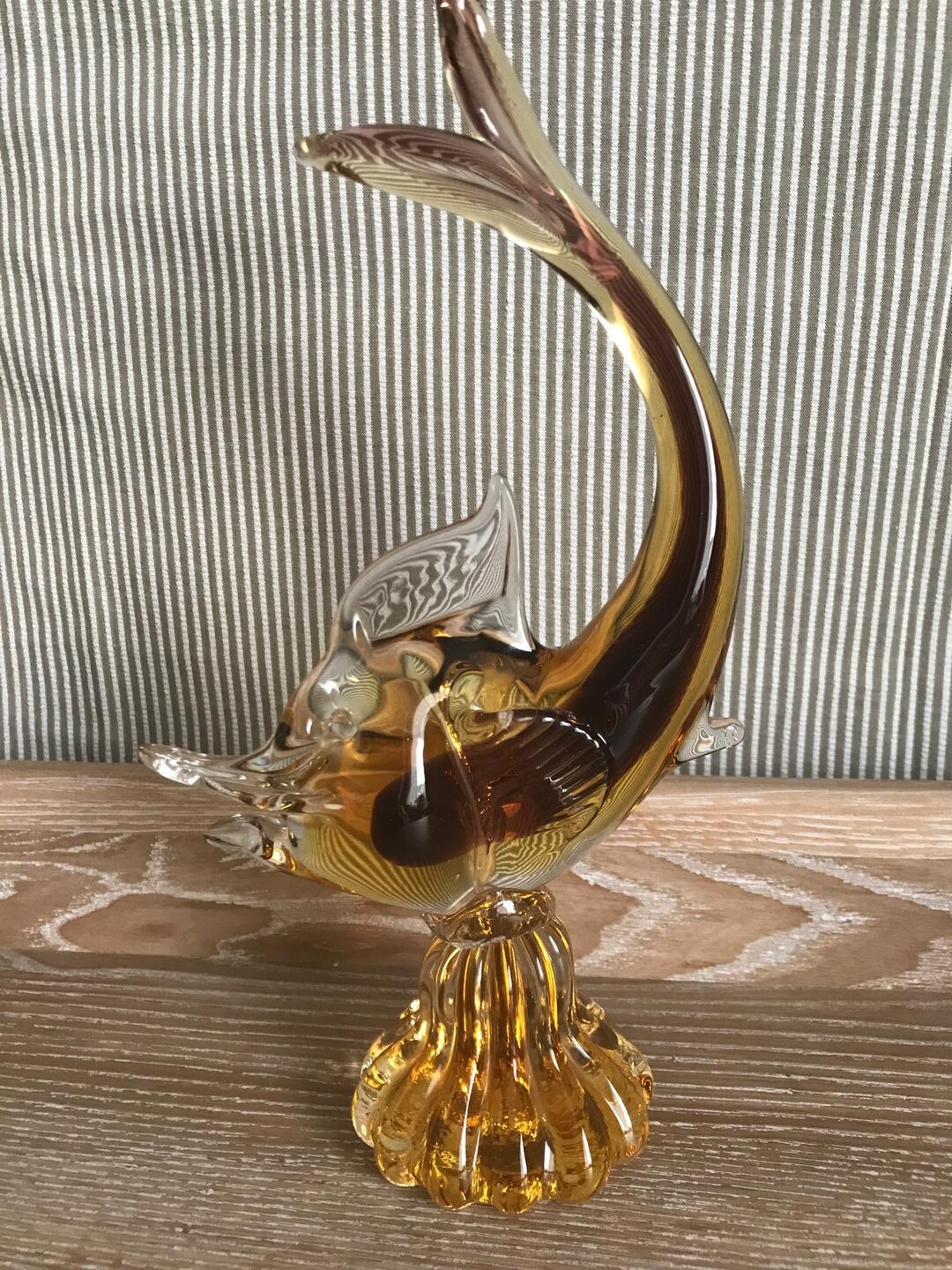 Mid Century Murano Yellow Glass Fish - Etsy