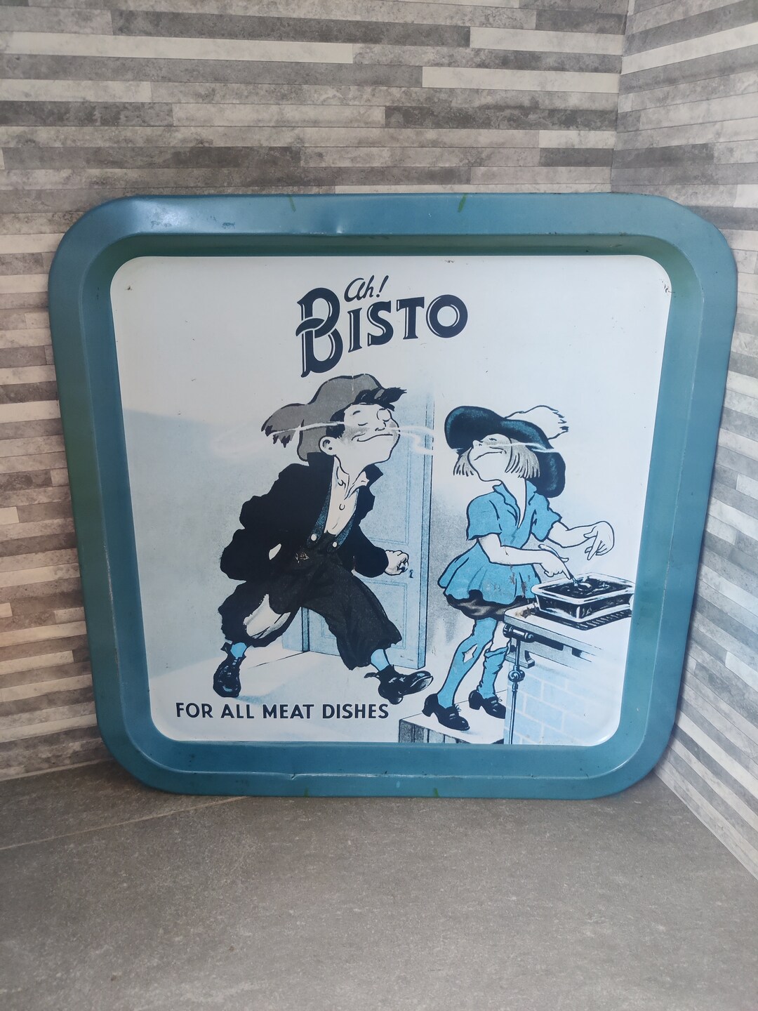 Vintage Bisto Advertising Metal Serving Tray - Etsy