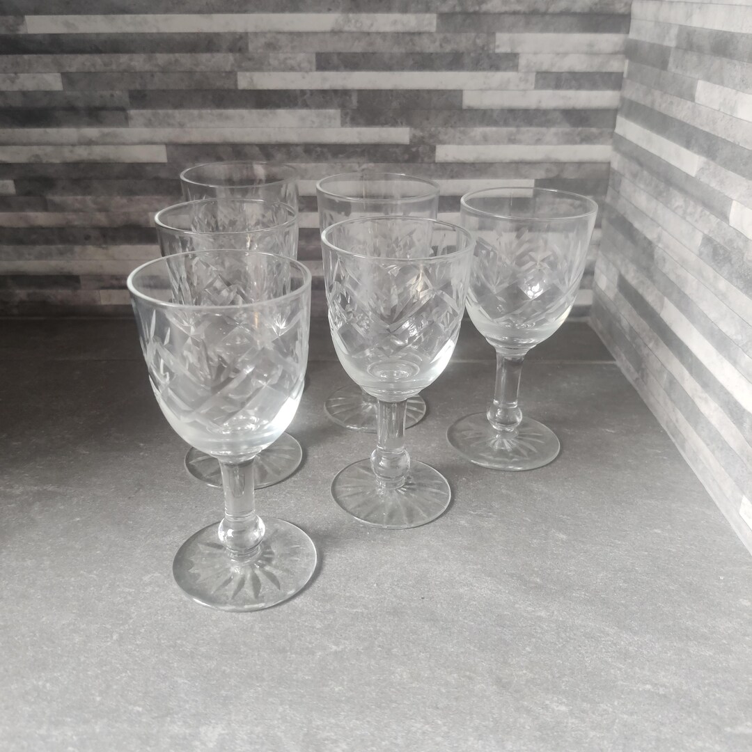 Set of 6 Sherry Glasses, Liqueur, Wine, Port, Retro/vintage Glasses ...