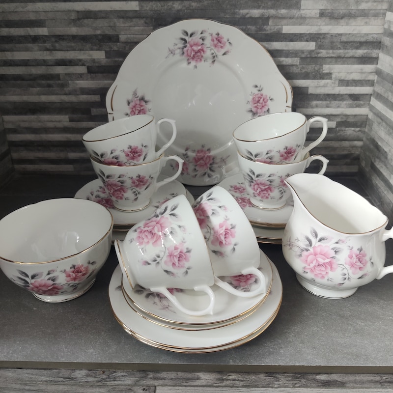 Pink Rose Tea Set - Etsy