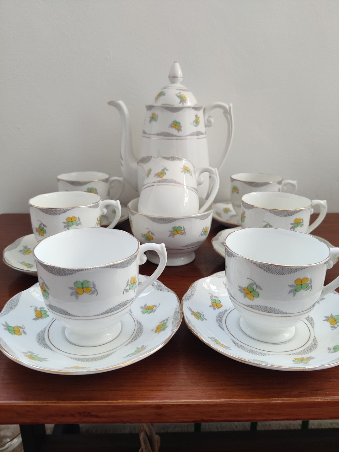 Roslyn Coffee Set - Coffee Pot, Milk Jug, Sugar Bowl, 6 X Cups ...