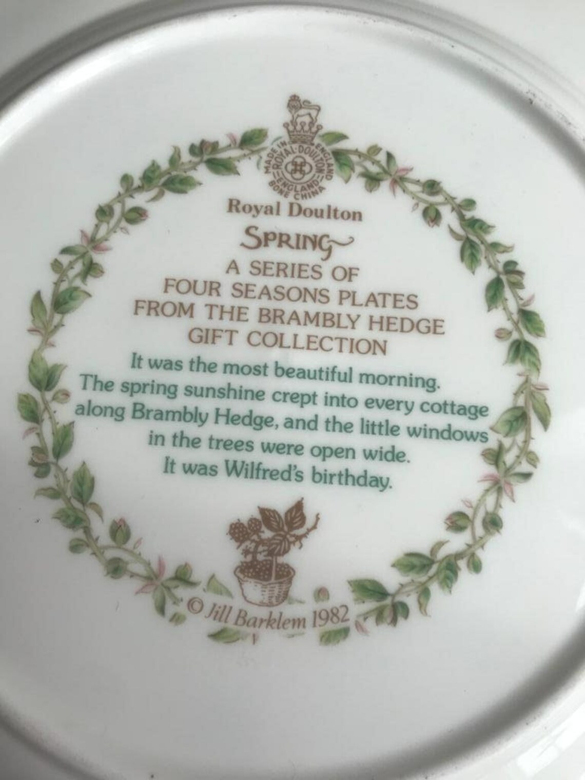 Royal Doulton Brambly Hedge Spring Plate, Collectible Plates, English ...