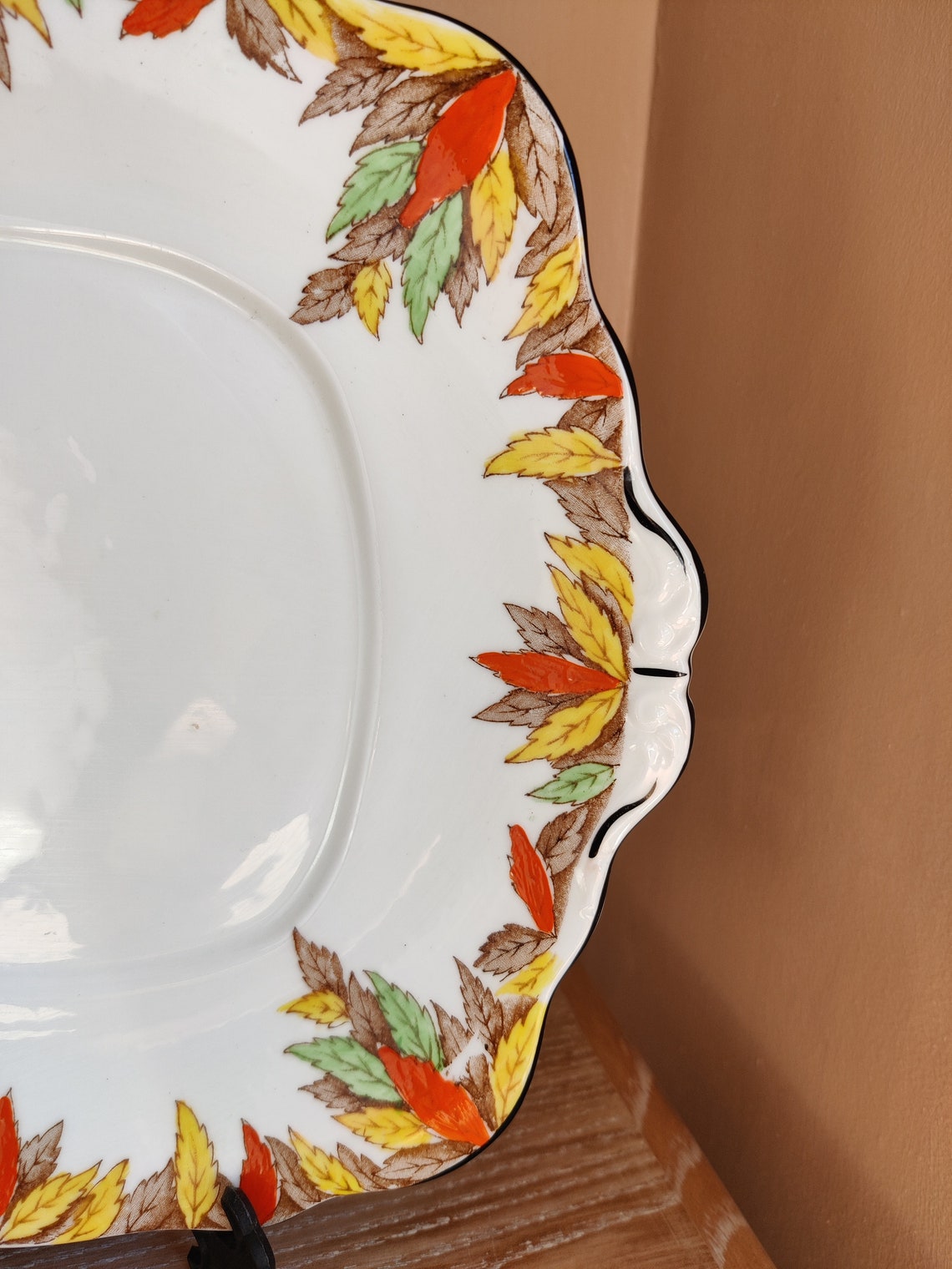 Bell China Cake Plate Serving Plate Beautiful Art Deco Leaf - Etsy UK