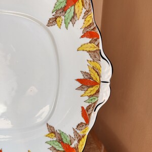 Bell China Cake Plate - Serving Plate, Beautiful Art Deco Leaf Pattern ...