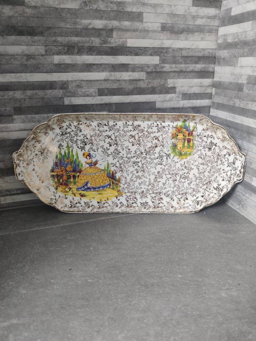 Vintage Crinoline Lady Sandwich Tray, Cake Plate, Empire China Cake ...