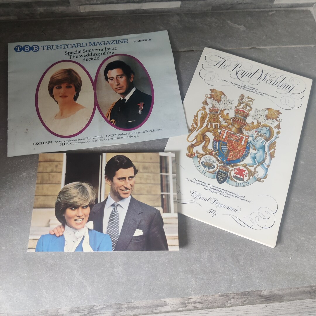 Royal Wedding Programme, Pamphlet + Postcards - Princess Diana, Prince ...