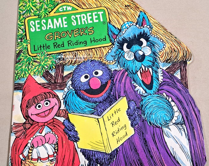 Vintage 80's Sesame Street Golden Shape Book, "grover's Little Red ...