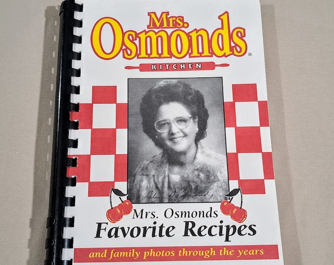 Vintage 90's Celebrity Cookbook, "mrs. Osmonds Kitchen" by Olive Osmond ...