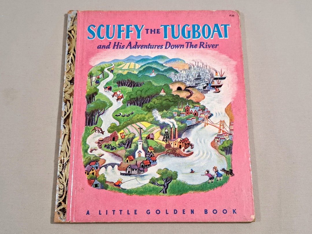 Vintage 50's Little Golden Book, "scuffy the Tugboat and His Adventures ...