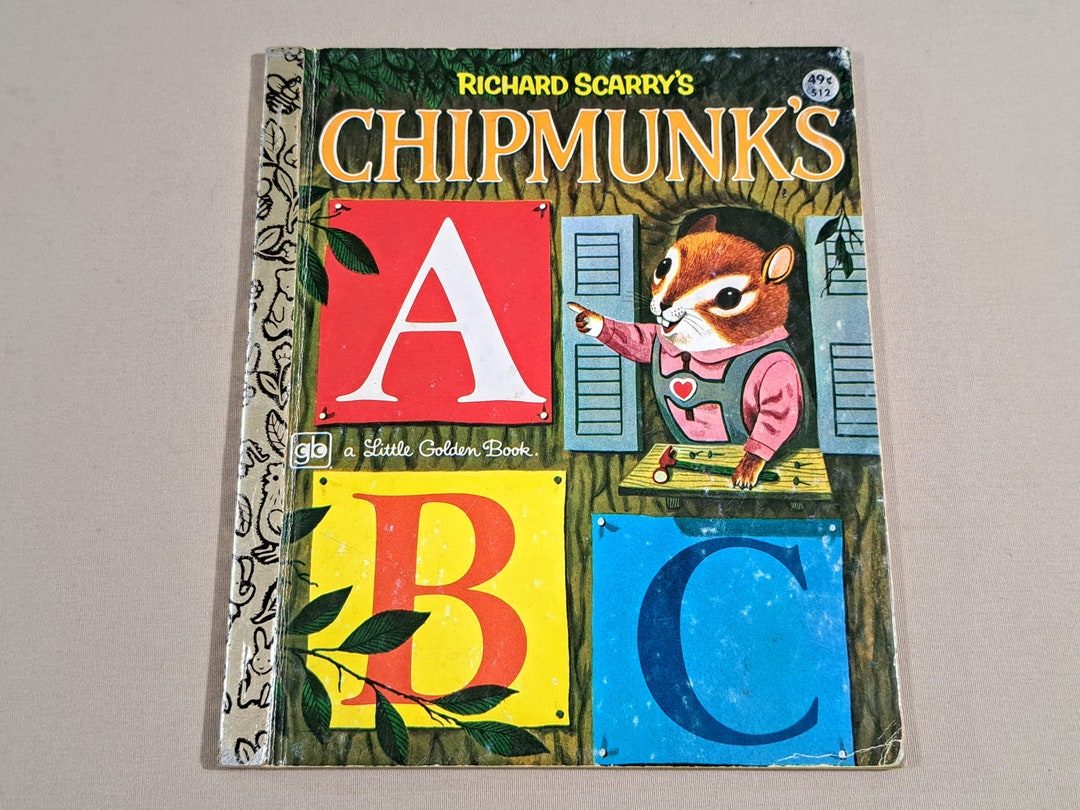 Vintage 70's Little Golden Book, "chipmunk's Abc" by Roberta Miller ...