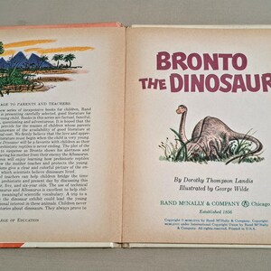 Vintage 60's Rand Mcnally Start-right Elf Book, "bronto the Dinosaur ...