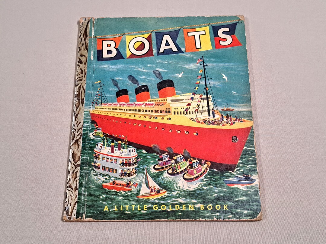 Vintage 50's Little Golden Book, "boats" by Ruth Mabee Lachman ...