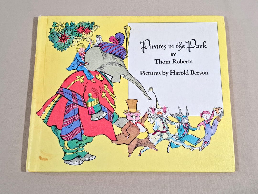 Vintage 70's Kids Hardcover Book, pirates in the Park by Thom Roberts ...