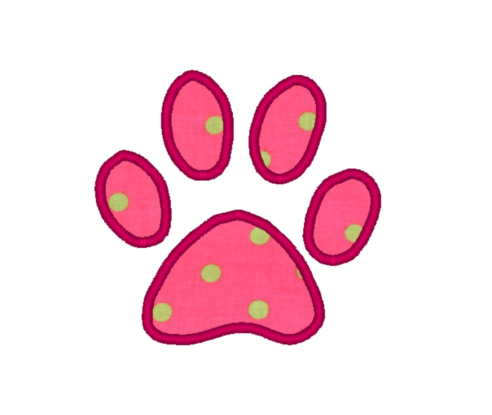 2 in 1 Cute Paw Print Embroidery Design and Applique Design | Etsy