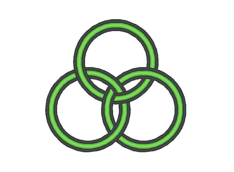 Borromean Rings Celtic Knot Symbol Embroidery Design - Etsy