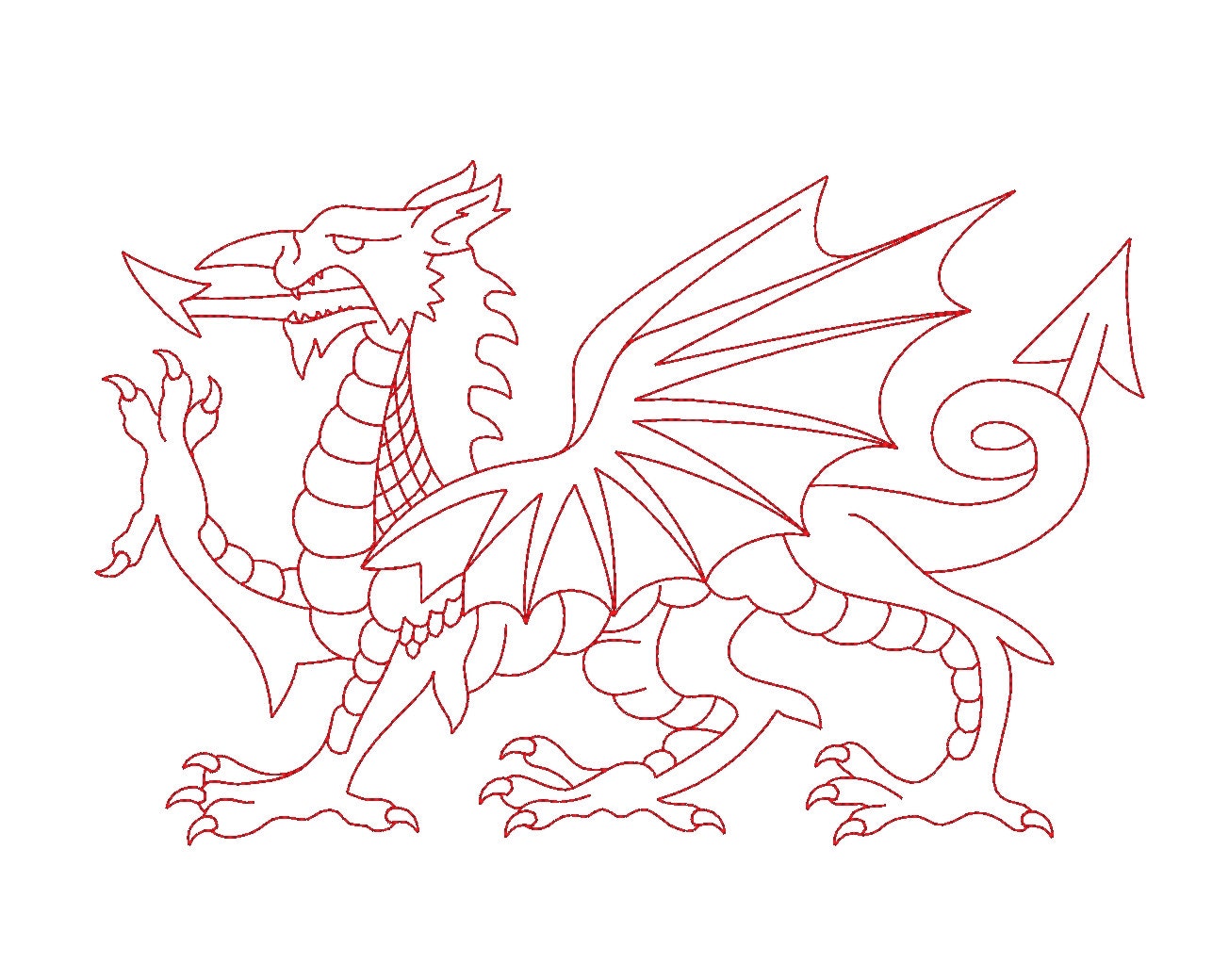 Welsh Dragon Outline