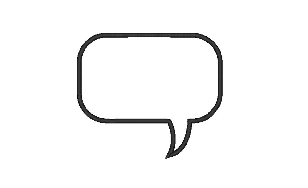 Conversation Bubble Shape Applique Embroidery Machine Design - Etsy