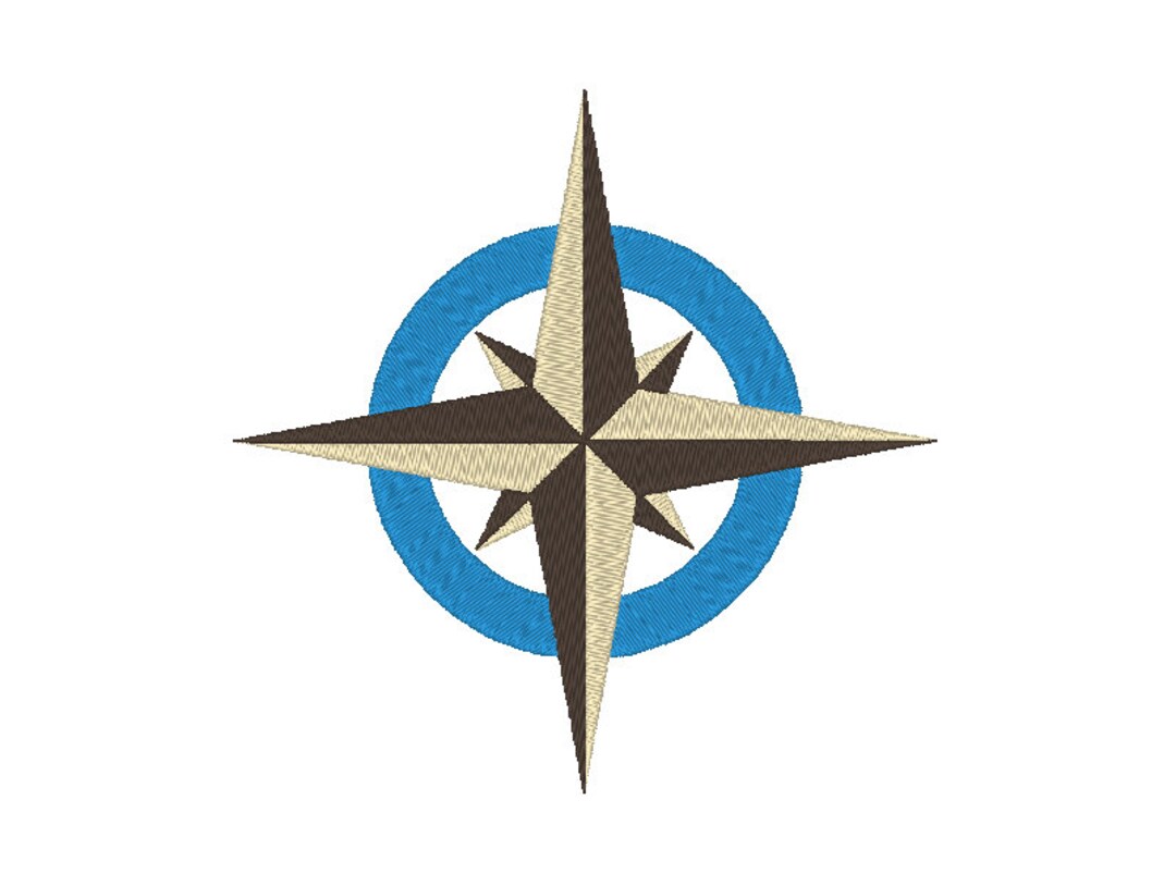 Compass Navigation Star Embroidery Design - Etsy