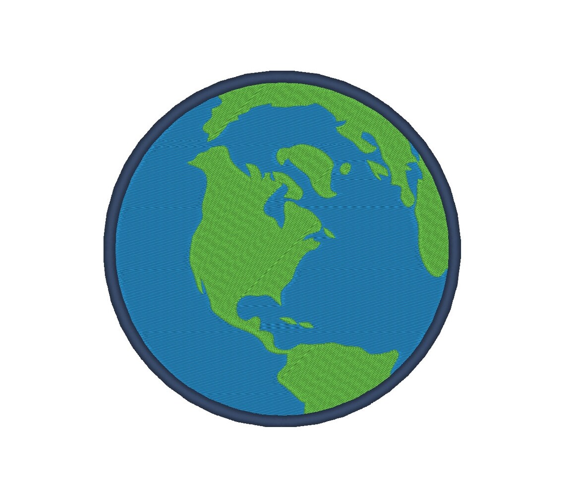 Earth World Embroidery Design With Applique Conversion - Etsy