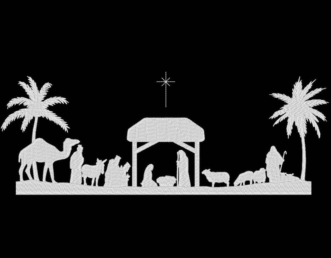 Winter Nativity Christmas Embroidery Machine Design - Etsy