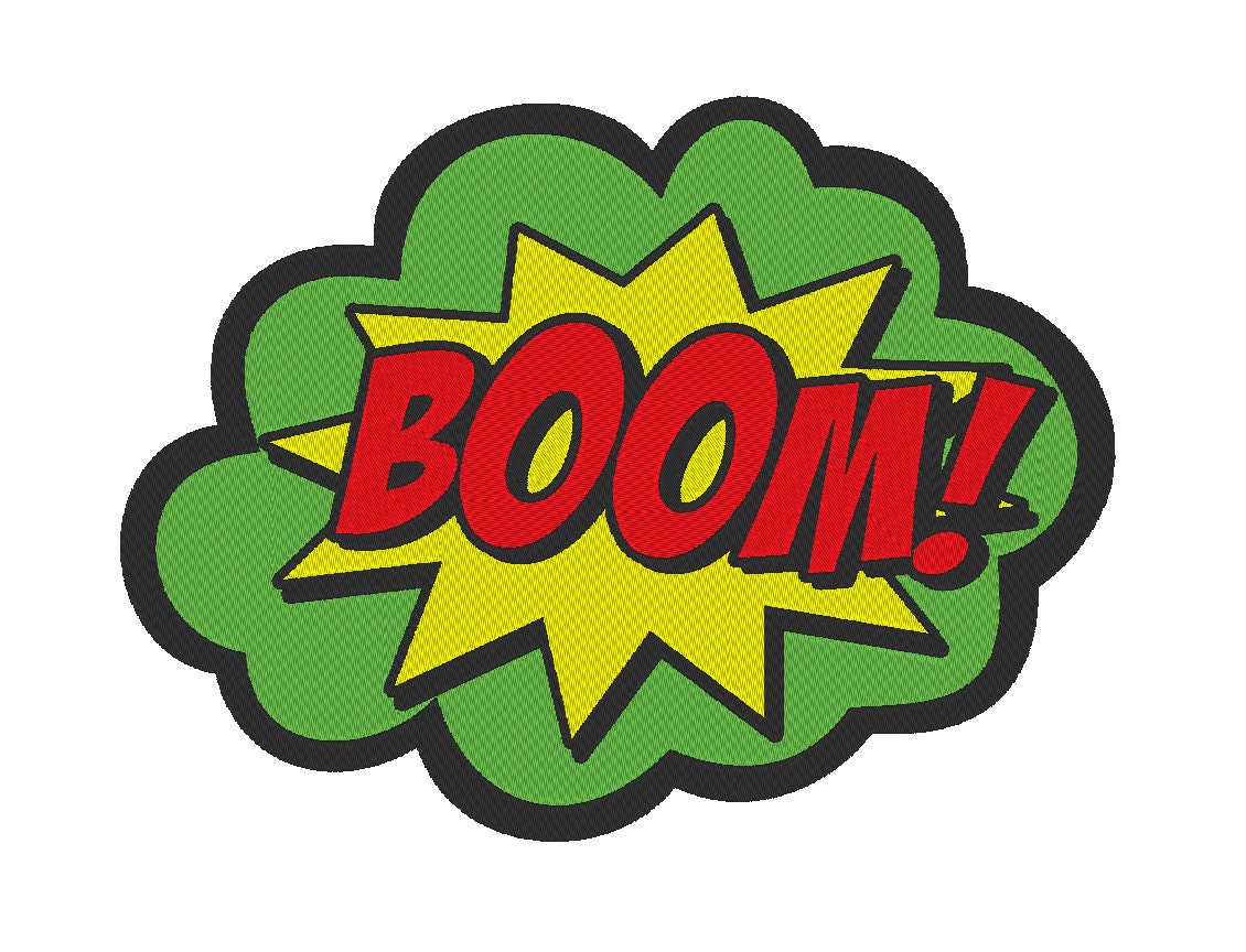 BOOM Embroidery Machine Design | Etsy