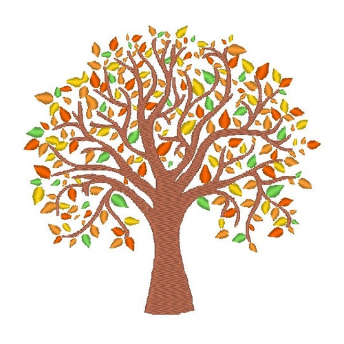 Autumn Fall Tree Embroidery Machine Design - Etsy