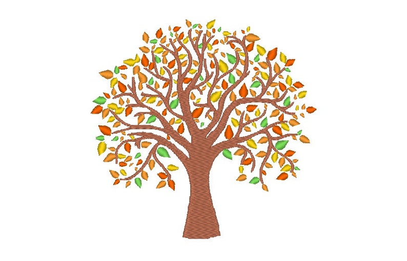 Autumn Fall Tree Embroidery Machine Design - Etsy