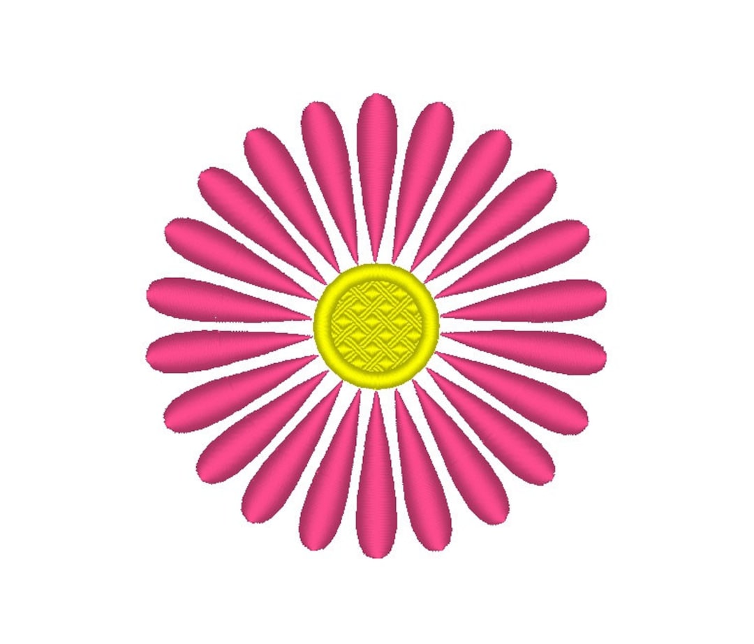 Pink Flower Daisy Embroidery Design - Etsy