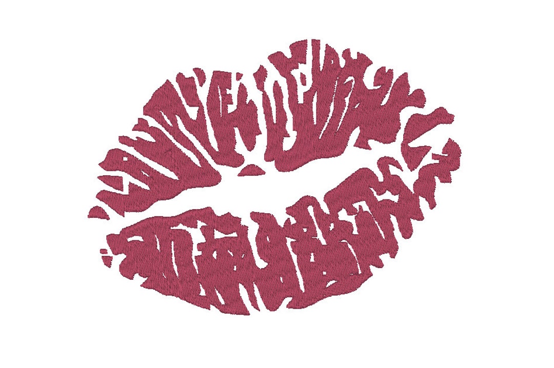 Lipstick Kiss Embroidery Design - Etsy