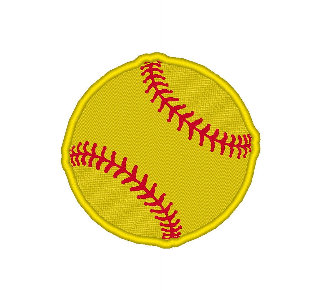 Softball Embroidery Machine Design - Etsy