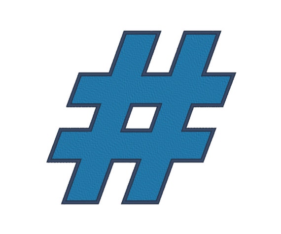 12 SIZES Hashtag Embroidery Machine Design | Etsy