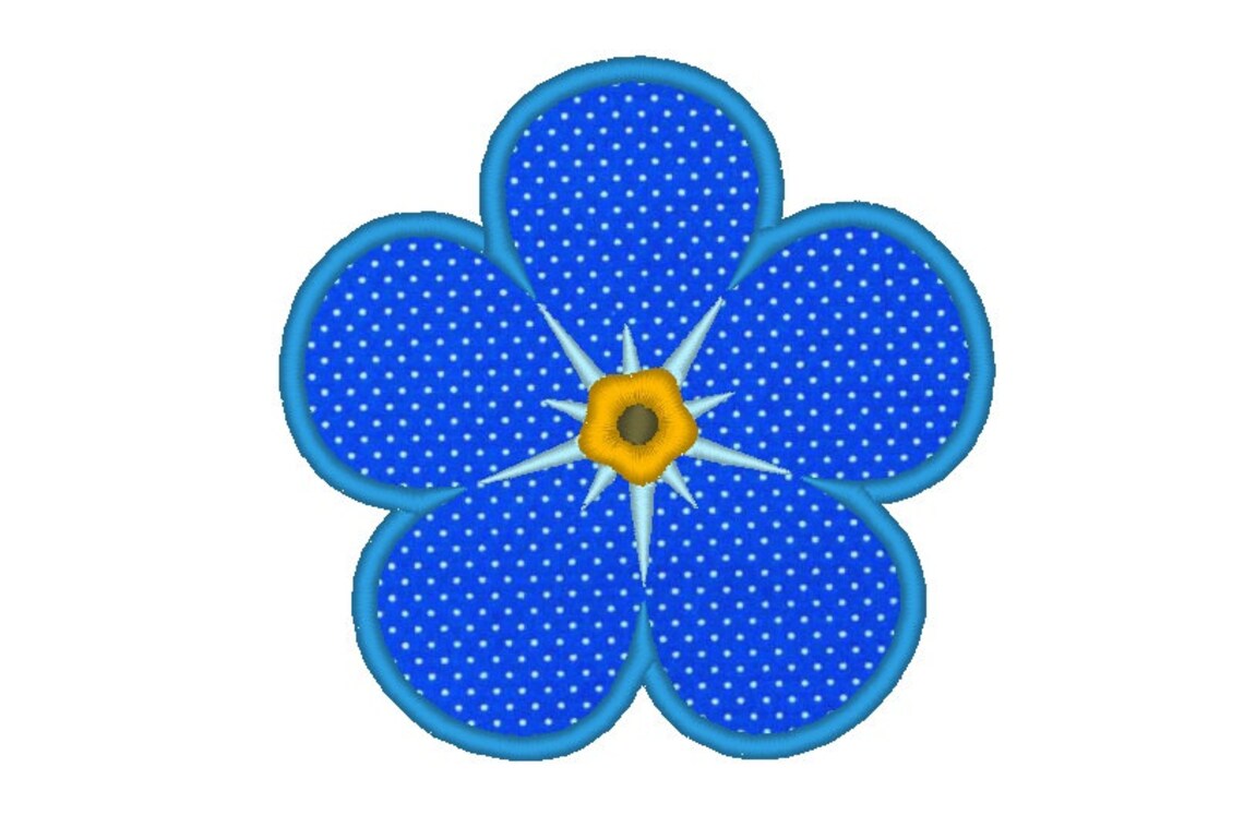 Forget Me Not Flower Applique Embroidery Design - Etsy UK