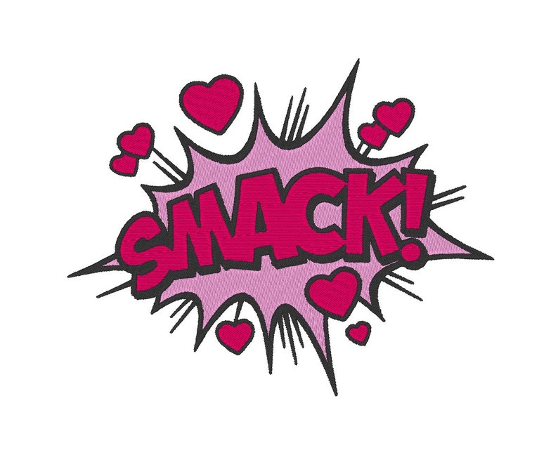 SMACK Comic Sound Effects Kiss Embroidery Machine Design - Etsy