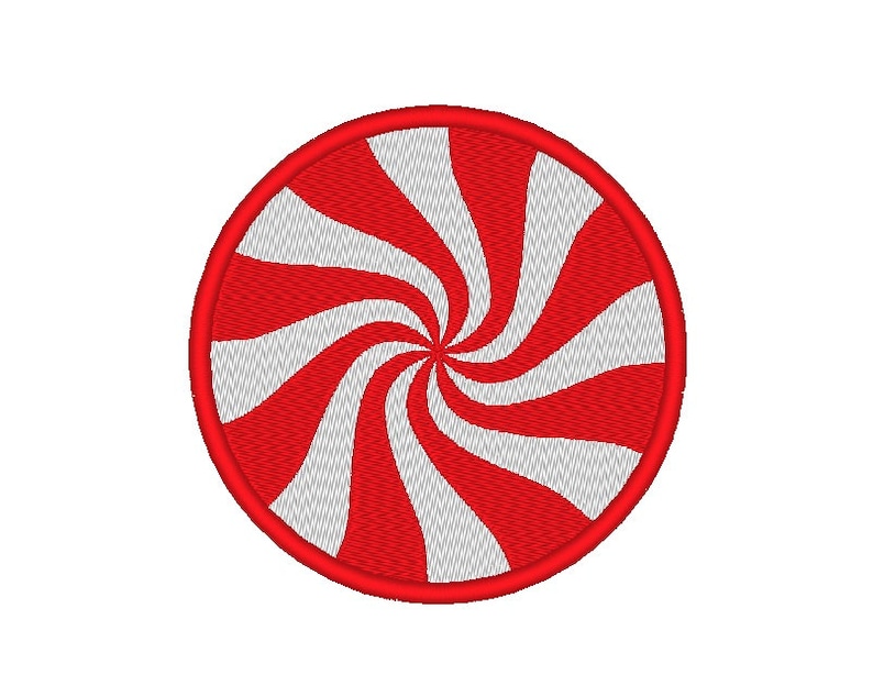 Peppermint Pinwheel Candy Christmas Embroidery Design - Etsy