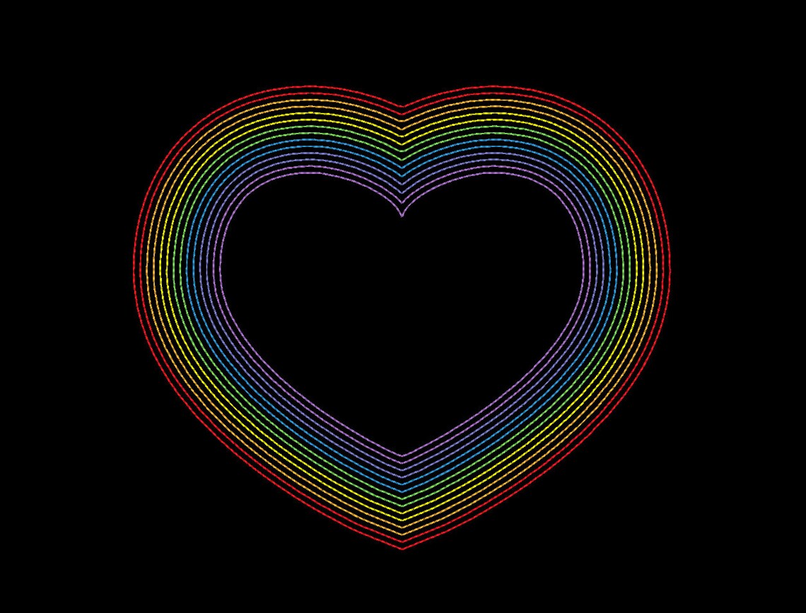 Simple Rainbow Heart Embroidery Machine Design - Etsy