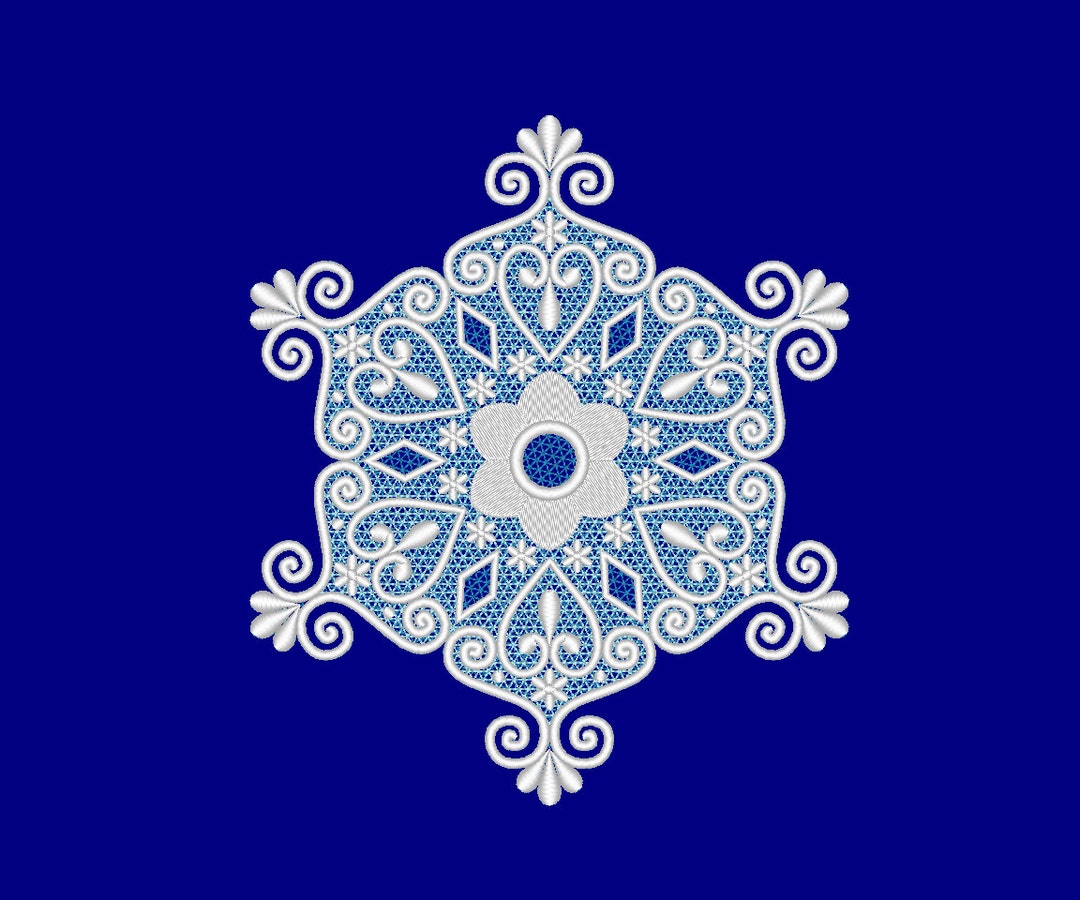 Intricate Detailed Lace Snowflake Beautiful Elegant Embroidery Machine ...