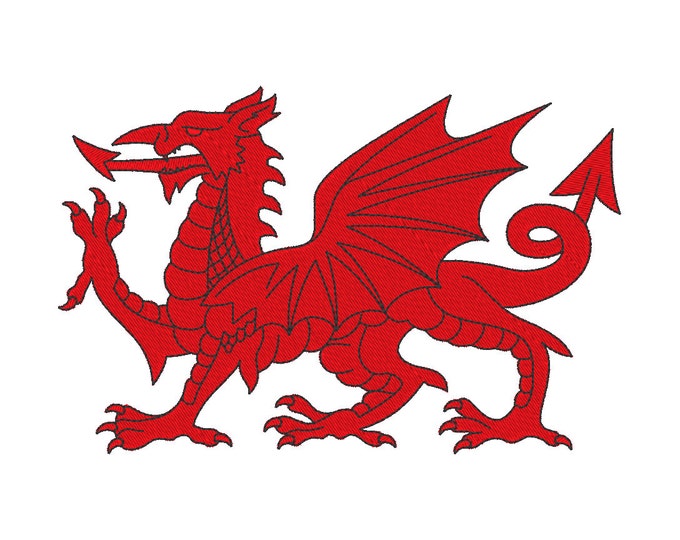 Welsh Dragon Machine Embroidery Design - Etsy